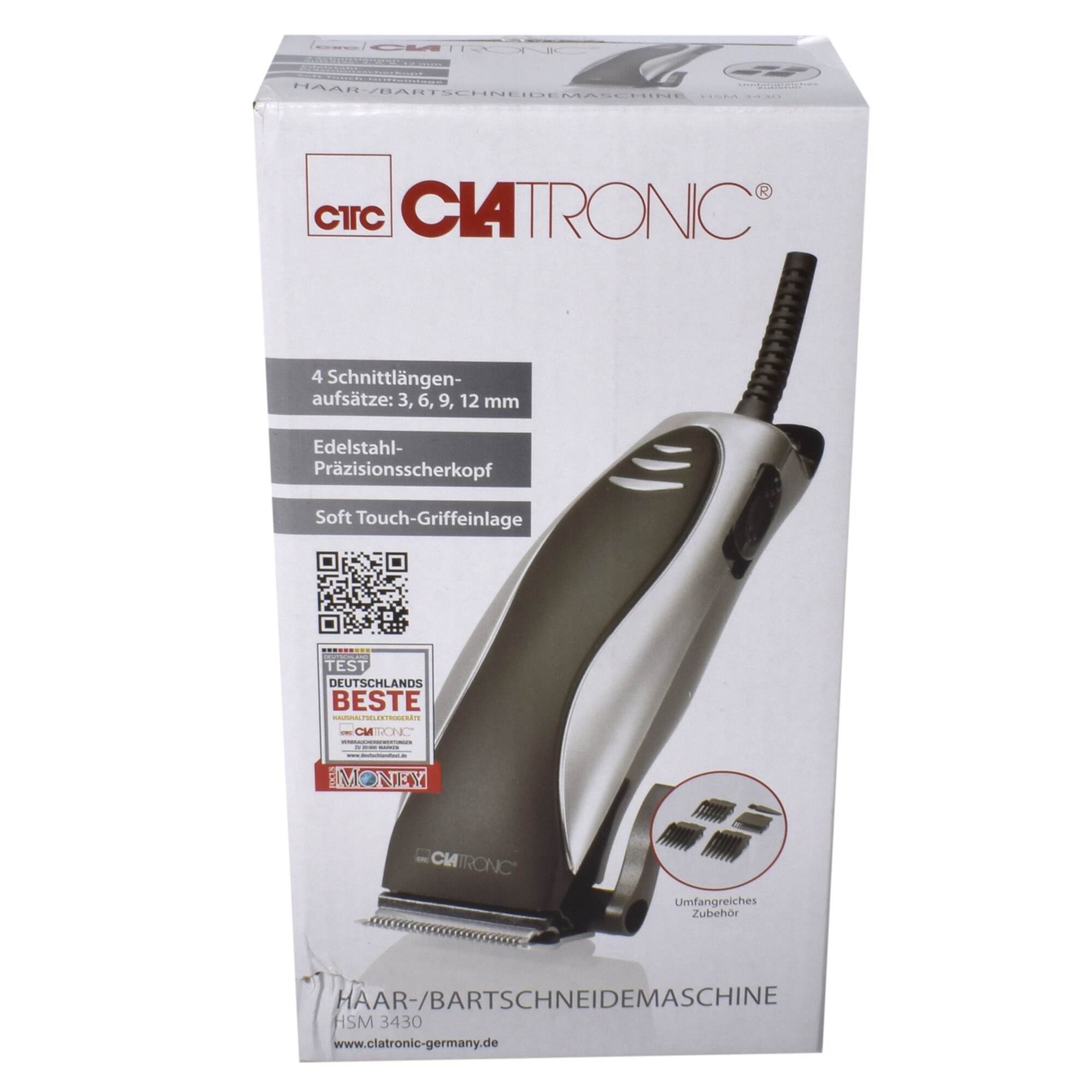 Masina de tuns, pentru par si barba, 4 accesorii de tuns, lama otel ...