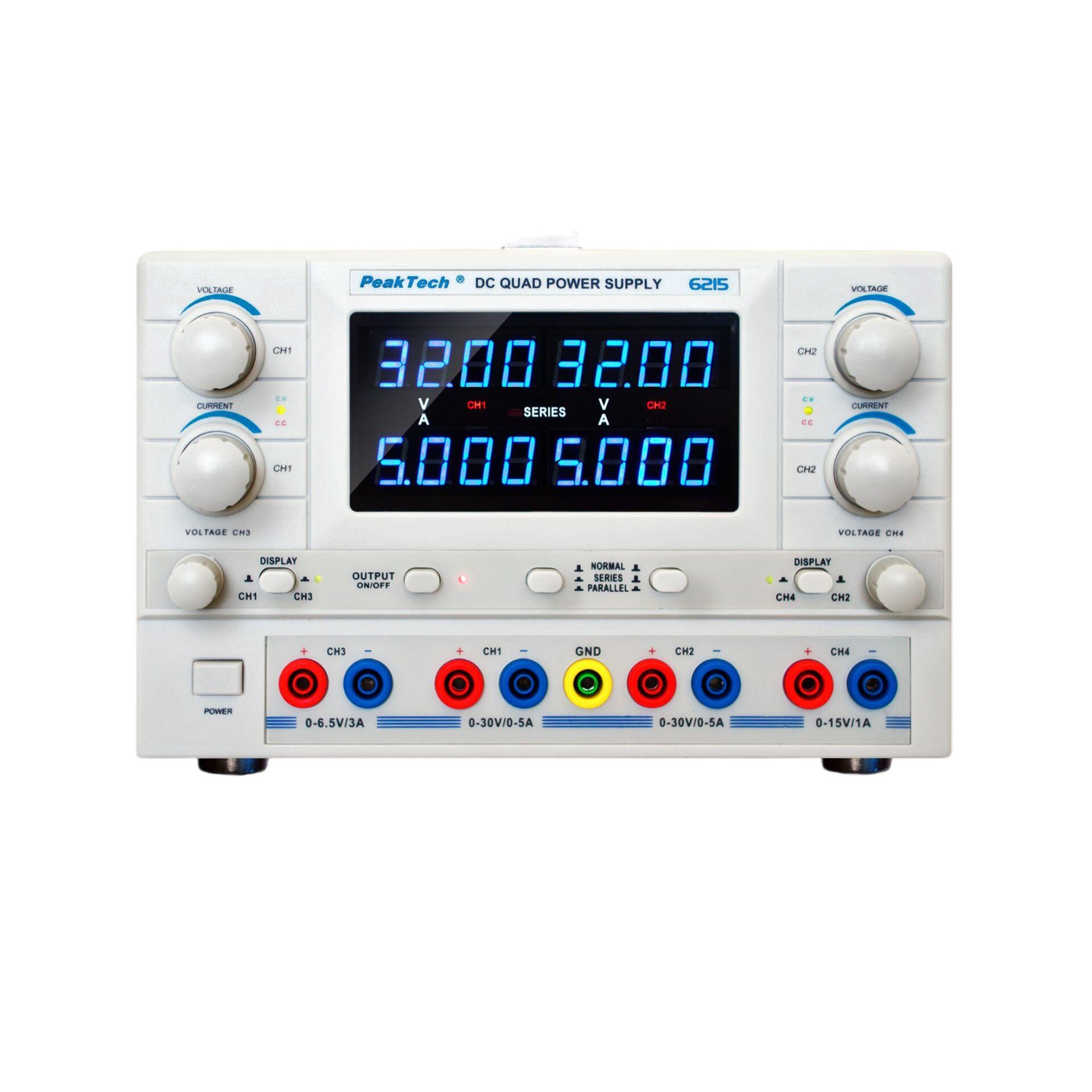 Peaktech laboratóriumi forrás, P6215, 4 csatornás, fehér - eMAG.hu