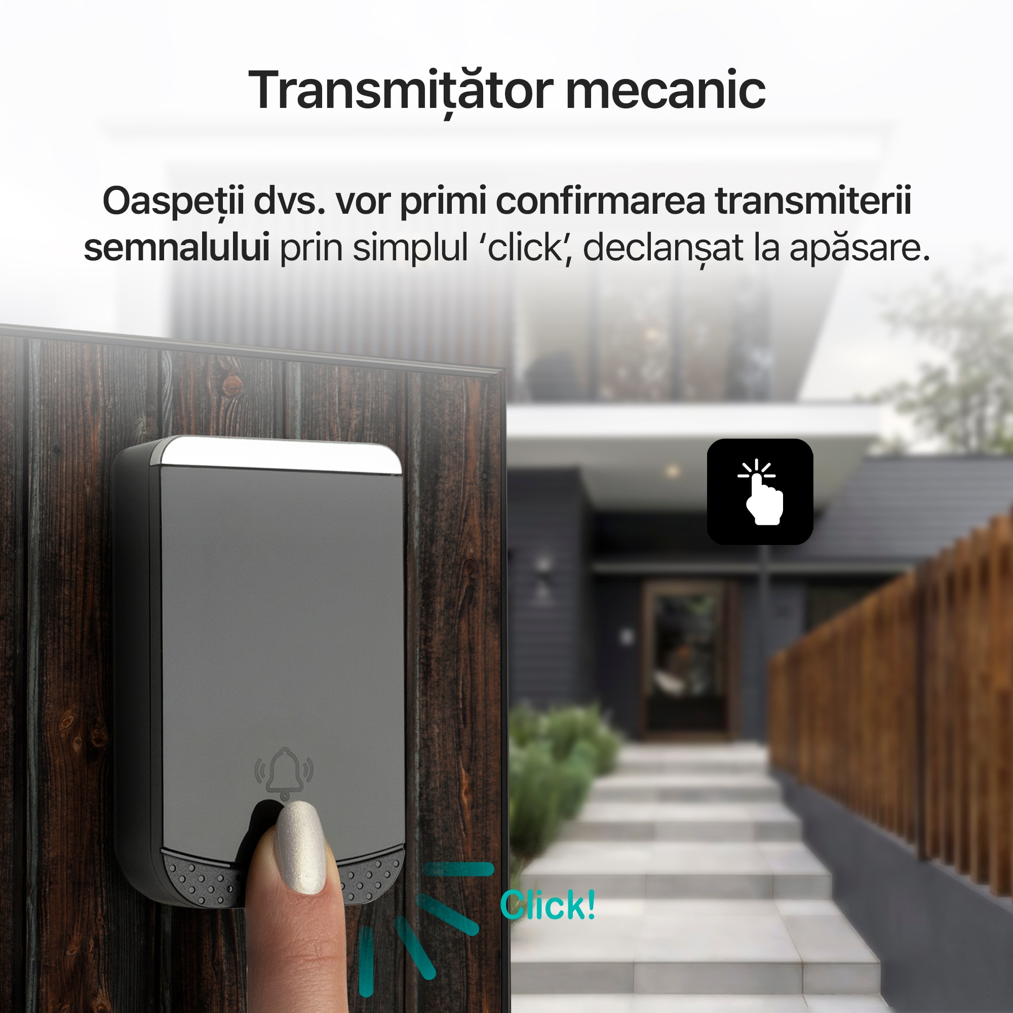 Sonerie fara fir/ wireless, Zoopie®RING, pentru usa/ poarta, exterior ...