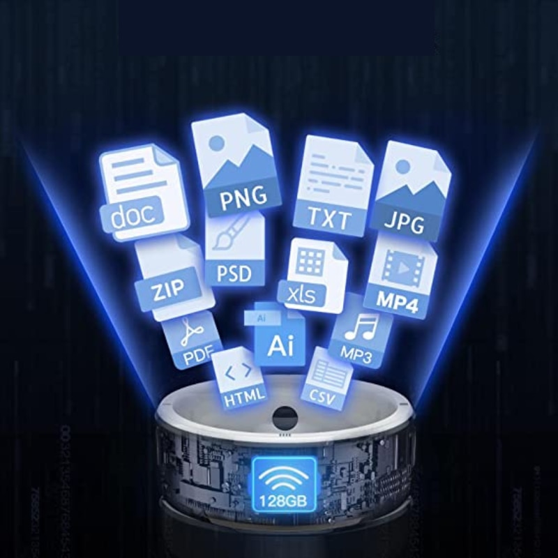 Inel inteligent unisex, R5, functii smart, NFC, suporta 6 carduri, 128 ...