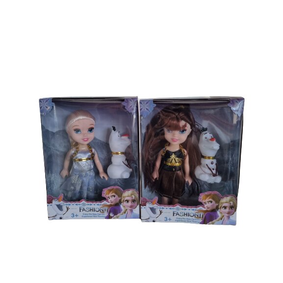 Set 2 papusi Ana, Elsa si Olaf, 15 cm - eMAG.ro