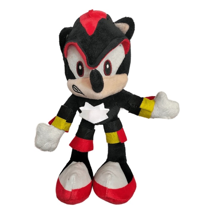 Jucarie de Plus Sonic Shadow, cu Snur si Ventuza, 28 cm, Negru - eMAG.ro