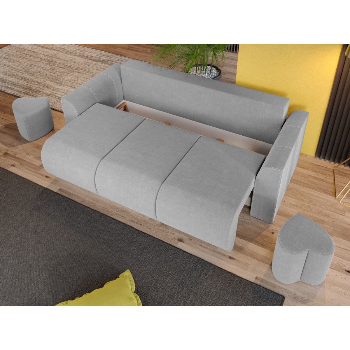 Canapea Nova, extensibila, lada depozitare, stofa, 235 x 106 x 87 cm ...