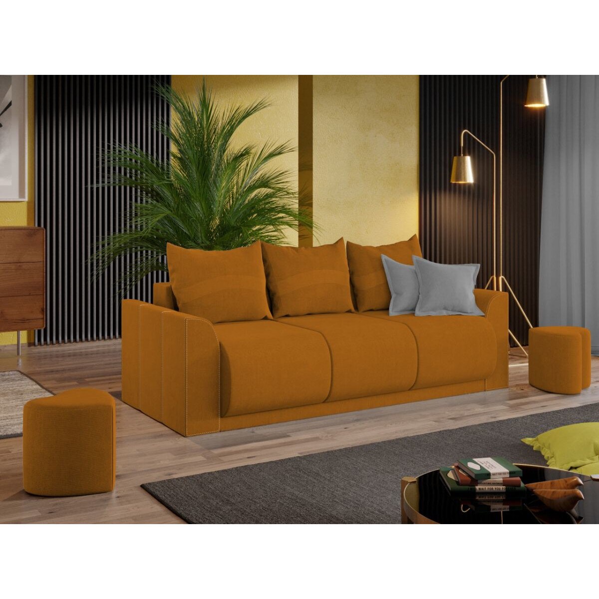 Canapea Nova, extensibila, lada depozitare, stofa, 235 x 106 x 87 cm ...