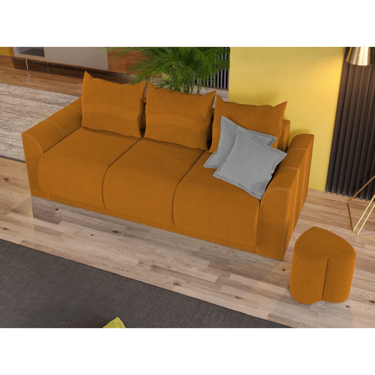 Canapea Nova, extensibila, lada depozitare, stofa, 235 x 106 x 87 cm ...
