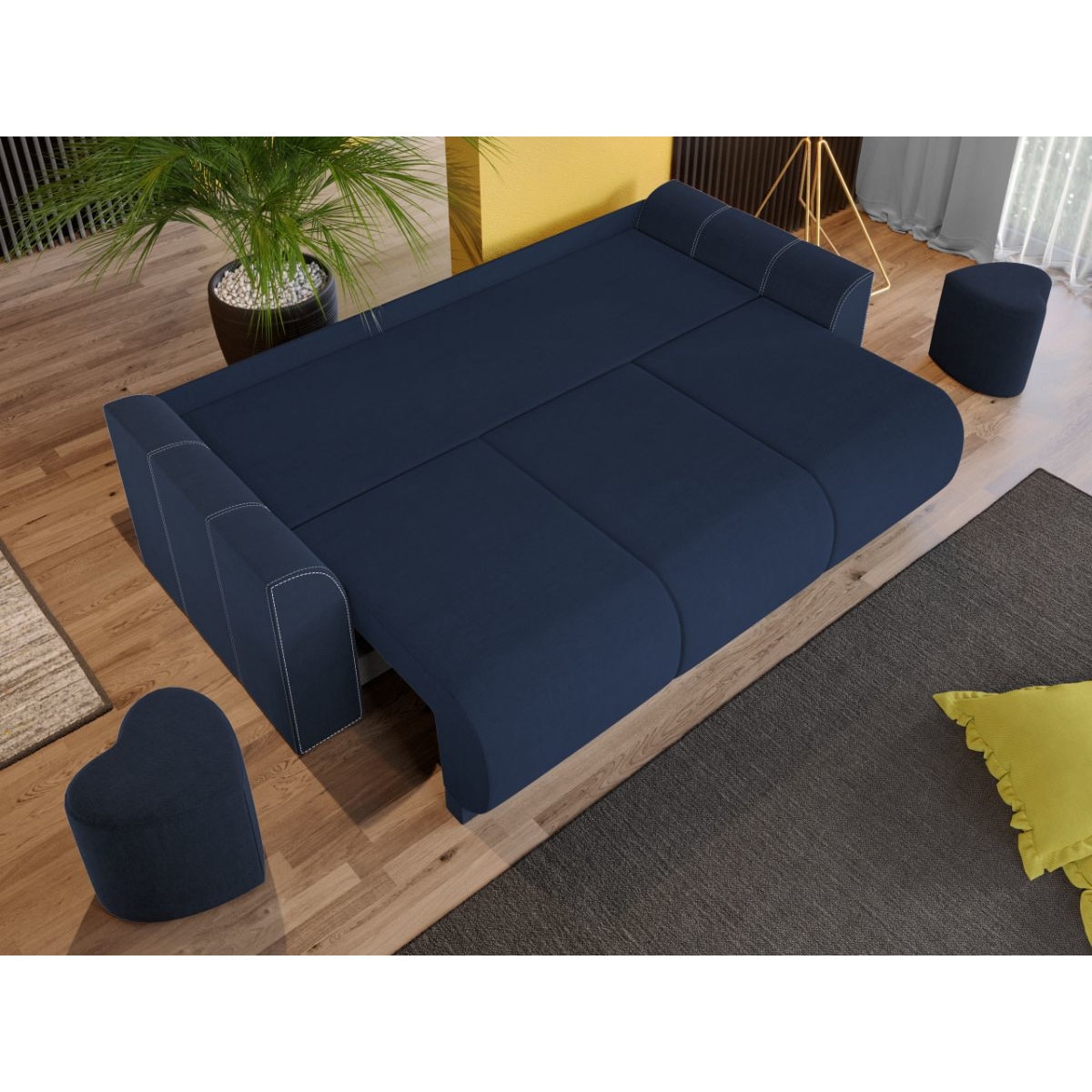 Canapea Nova, extensibila, lada depozitare, stofa, 235 x 106 x 87 cm ...