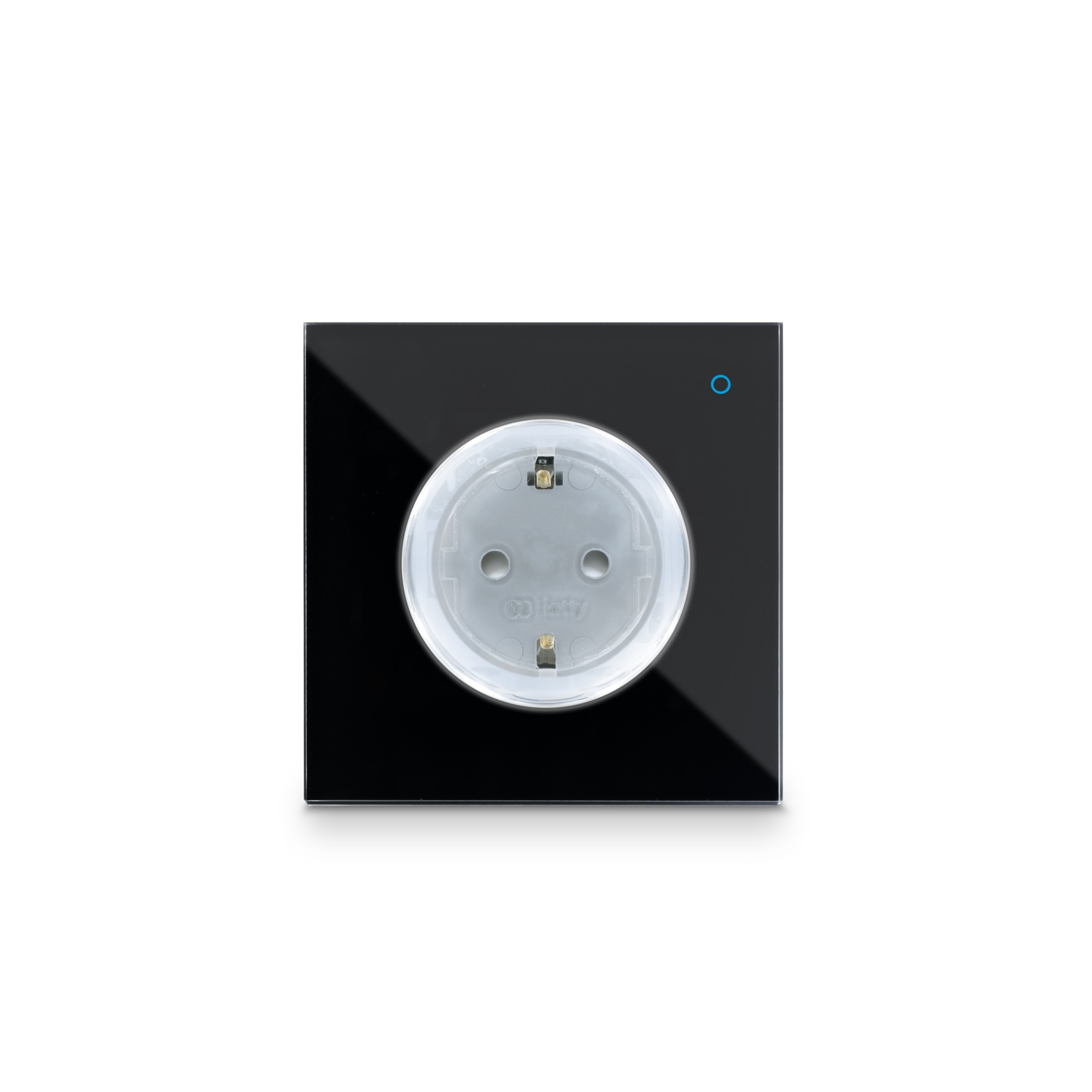 Priza simpla smart 2P+T rama sticla Negru Iotty - eMAG.ro