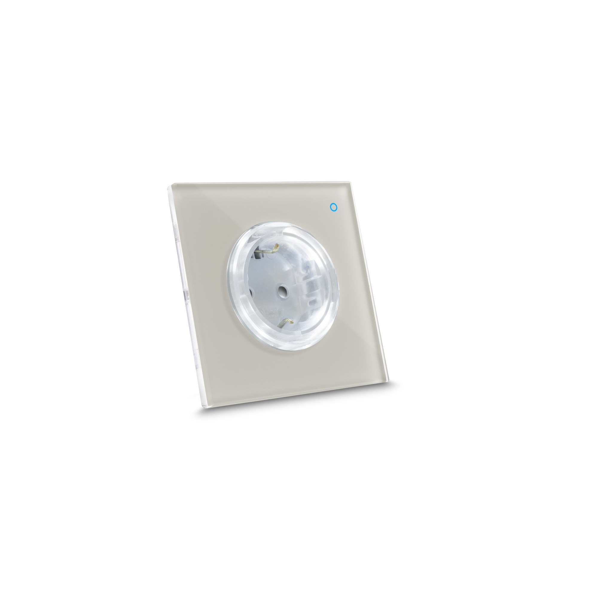 Priza simpla smart 2P+T rama sticla Nisip Iotty - eMAG.ro