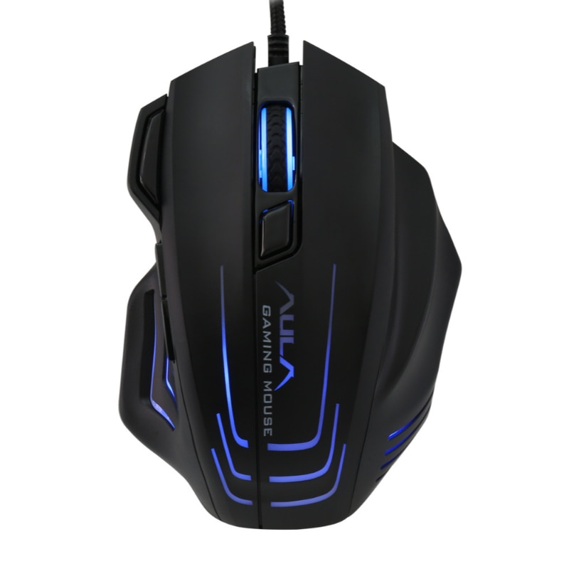 Mouse de gaming cu fir Aula Mountain S18, 6400 DPI, 7 taste, RGB, Negru ...