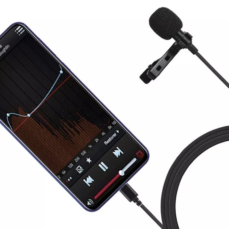 Microfon Lavalier pentru Telefon cu mufa USB Type-C, Broadcast-Quality ...