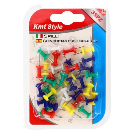 Set 35 bucati, Piuneze colorate, 2.2 cm, Multicolor - eMAG.ro