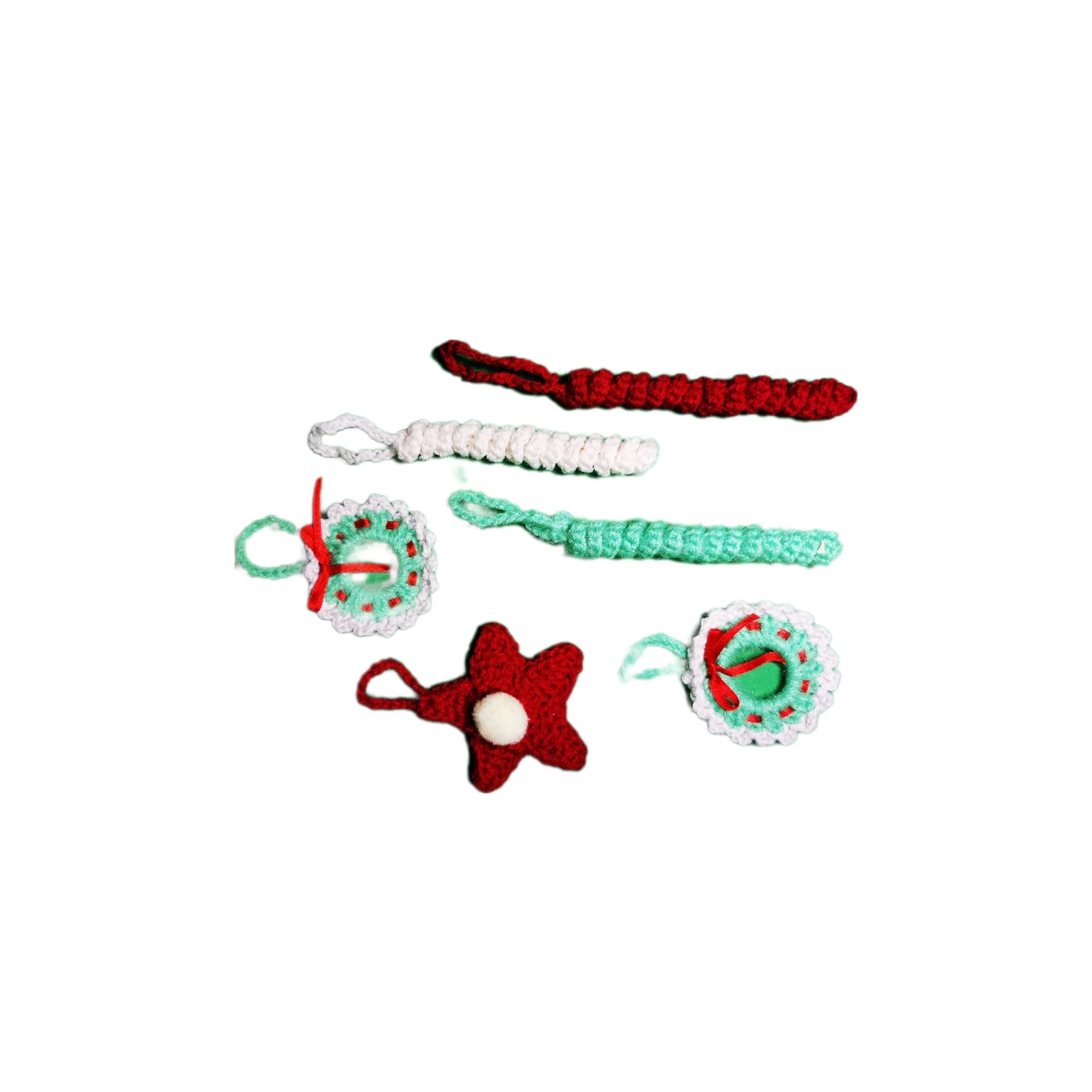 Set 6 ornamente de brad, crosetate manual bumbac, HandMade by MOM - eMAG.ro