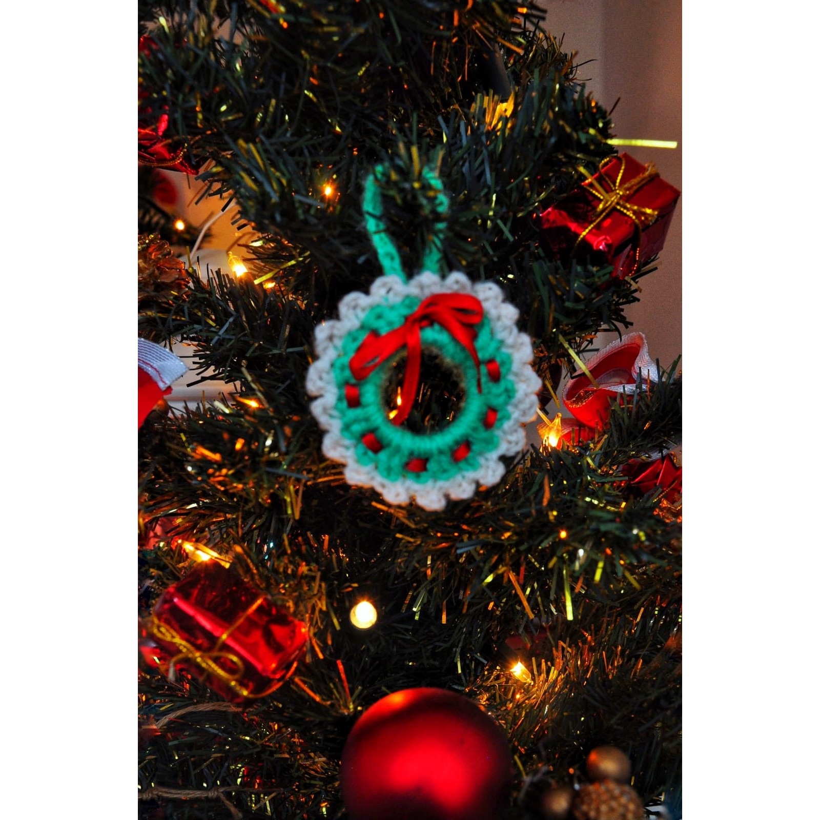 Set 6 ornamente de brad, crosetate manual bumbac, HandMade by MOM - eMAG.ro