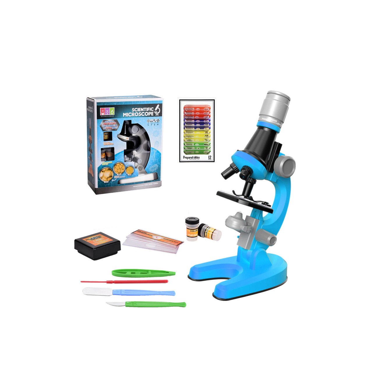 Set Microscop de jucarie pentru copii Tanarul Savant, educativ, cu trei ...