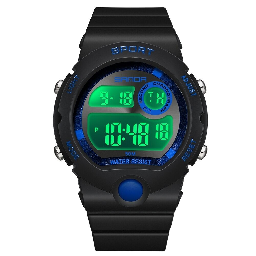 Ceas pentru copii Sanda Sport V2, Negru / Albastru - eMAG.ro
