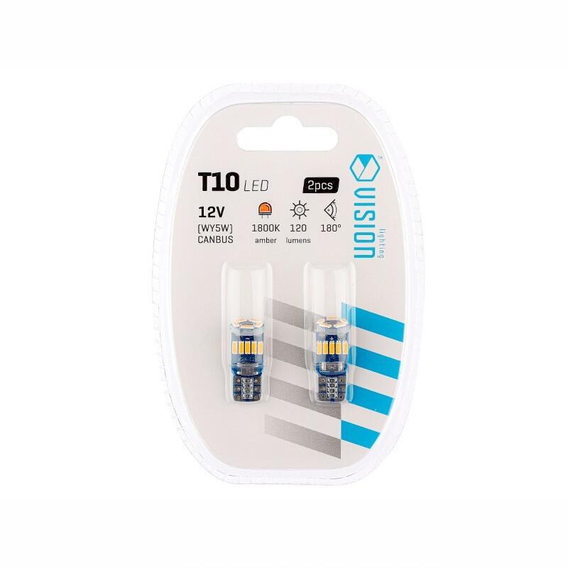 Set 2 becuri T10, 15 LED-uri SMD 4014, 12V, W5W, galben, Canbus 58286 ...