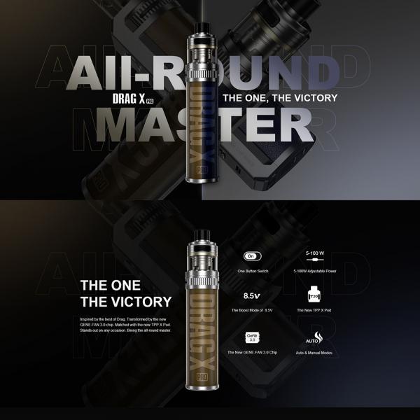 Kit Tigara Electronica Voopoo Drag X Pro, 100w, 5,5ml, Gobi Gray - eMAG.ro