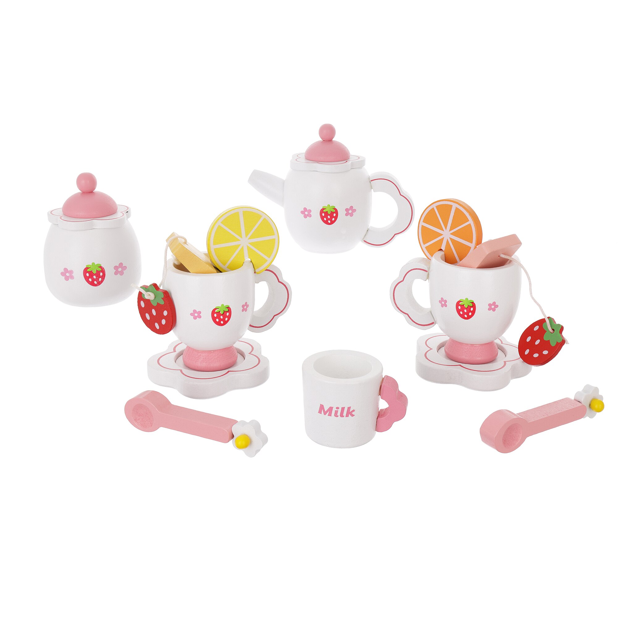 Set de ceai pentru copii, Din lemn, Multicolor, 16 bucati - eMAG.ro