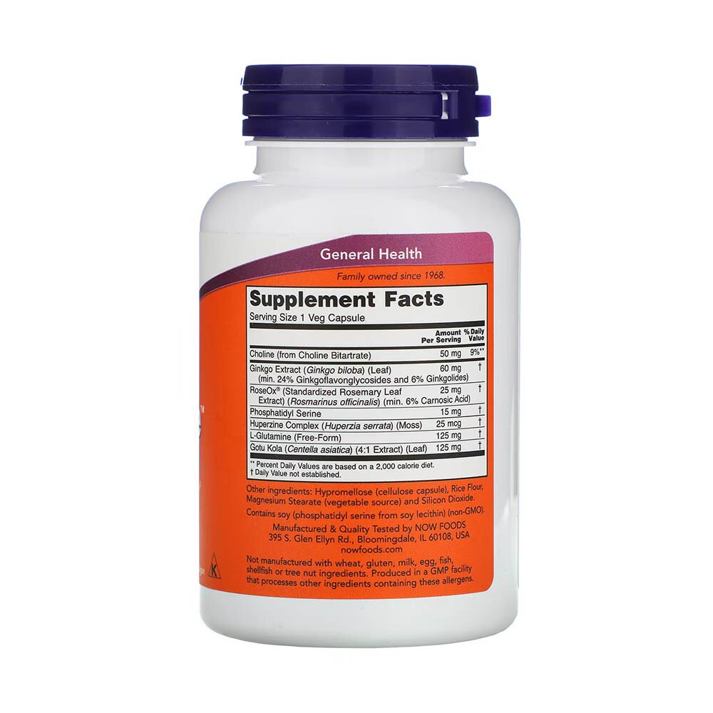 Brain Elevate, Cognitive Function, Now Foods, 120 capsule - eMAG.ro