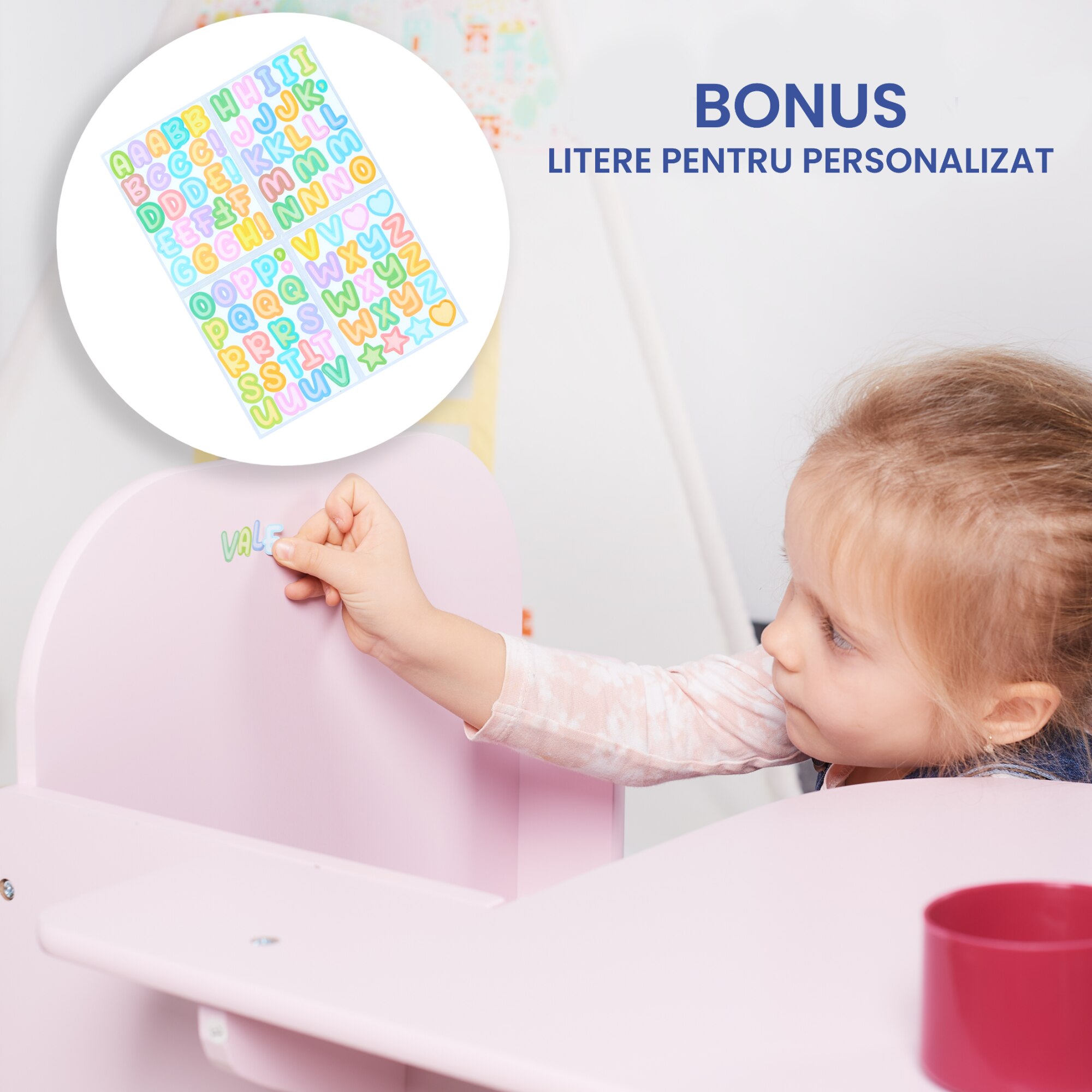 Set Masuta Cu Scaun Copii, 3 In 1, Suporto, Din Lemn Mdf, Varsta 3-6 ...