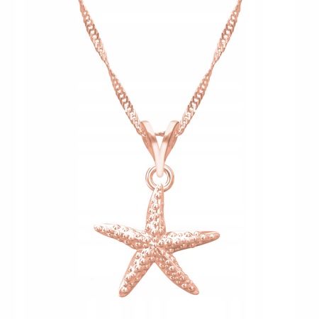 Colier, Larezo, stea de mare, aur roz, argint 925, 42 cm - eMAG.ro