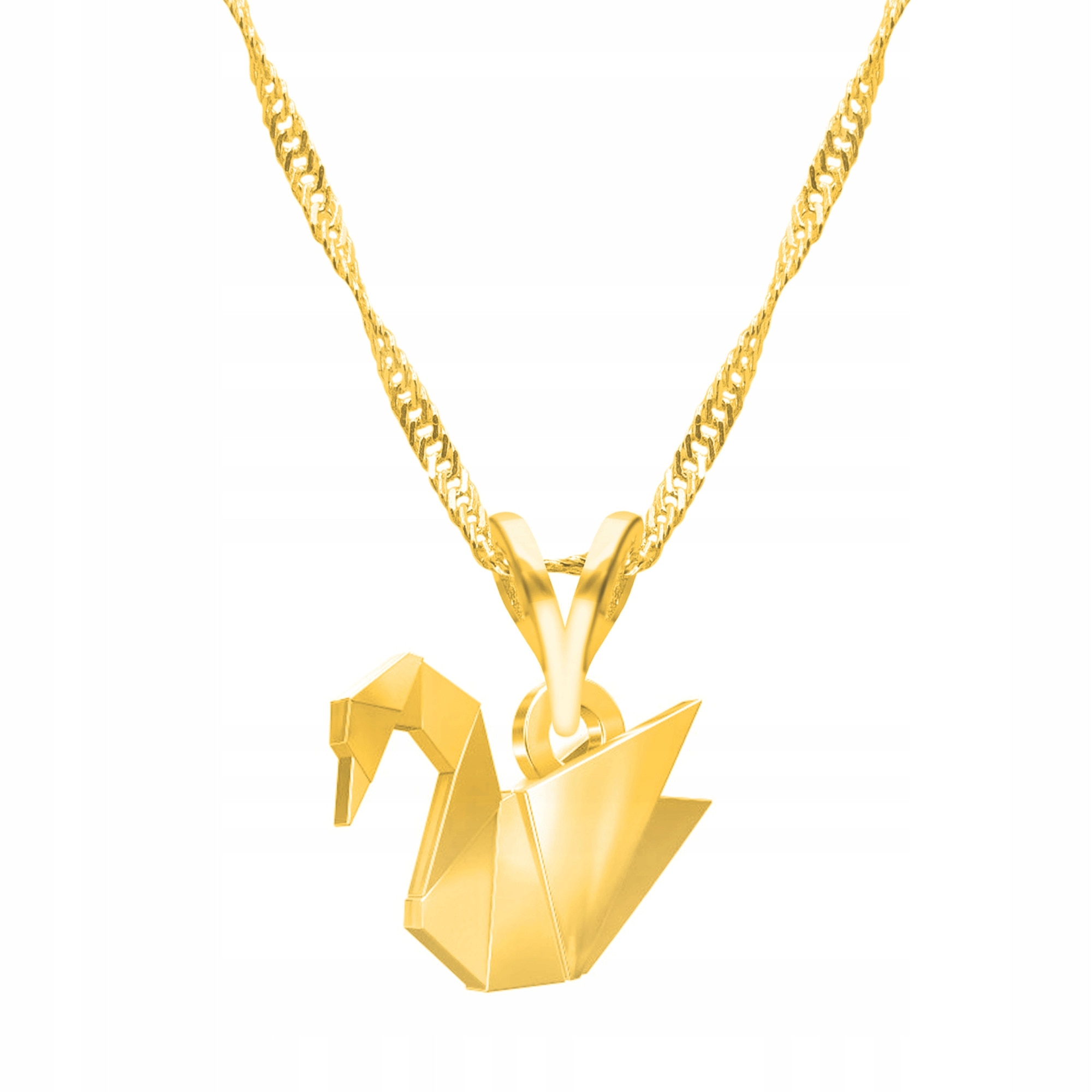 Colier, Larezo, origami lebada, aur, argint 925, 42 cm - eMAG.ro