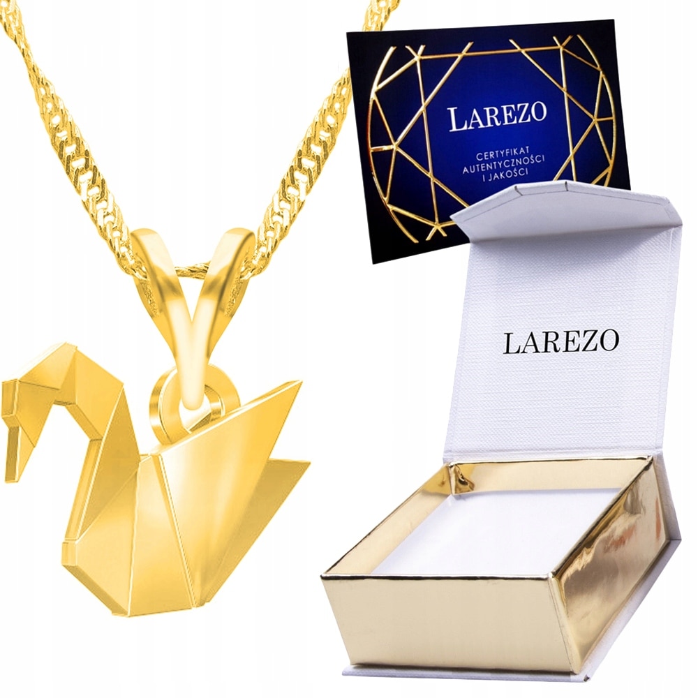 Colier, Larezo, origami lebada, aur, argint 925, 42 cm - eMAG.ro