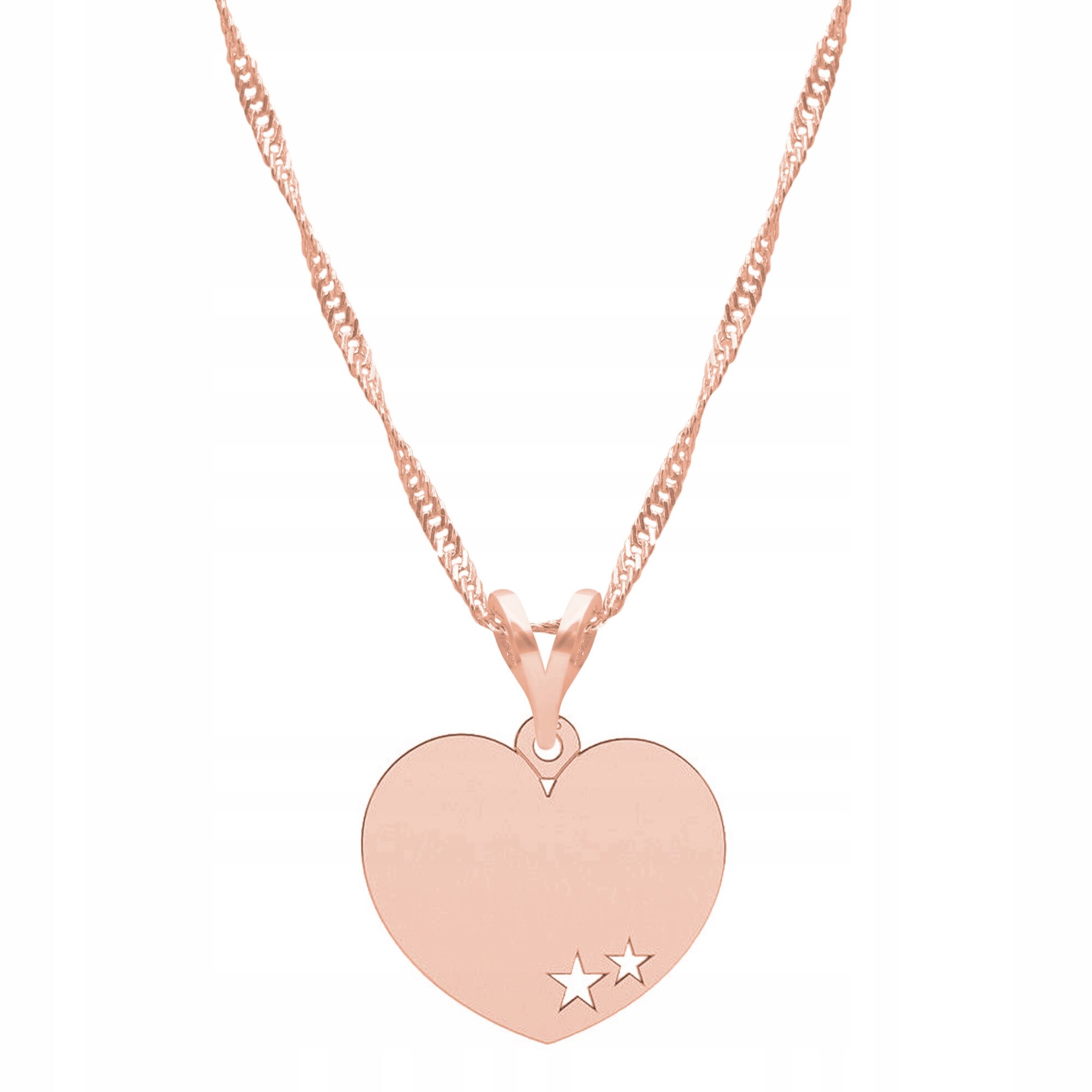 Colier, Larezo, inimi si stele, aur roz, argint 925, 42x1.4 cm - eMAG.ro