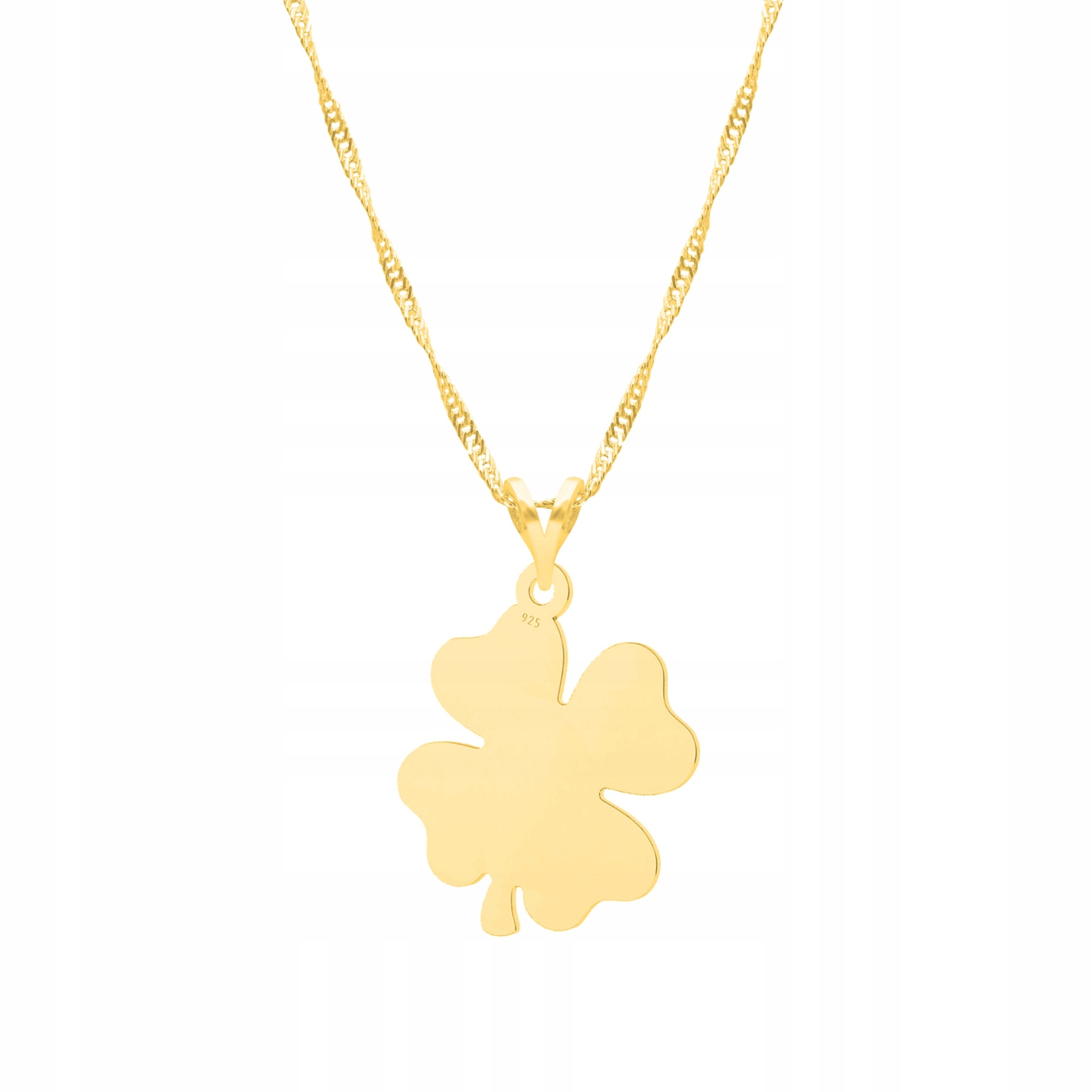 Colier, Larezo, trifoi cu patru foi, floare, aur, argint 925, 42 cm ...