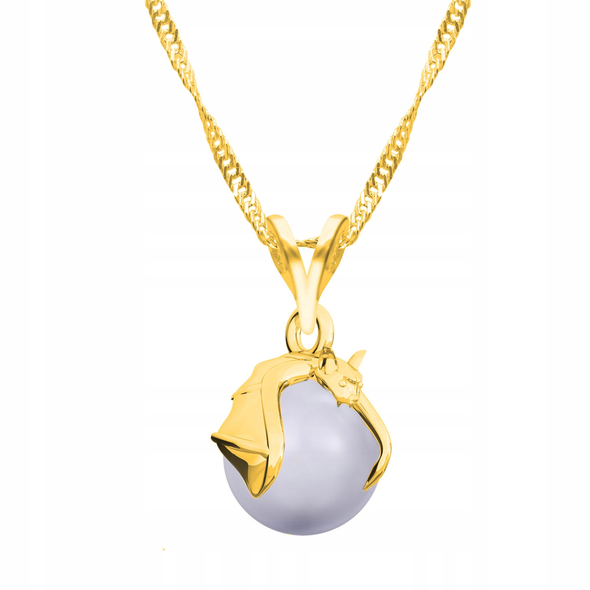 Colier, Larezo, liliac cu perla, aur, argint 925, 42x1.3 cm - eMAG.ro