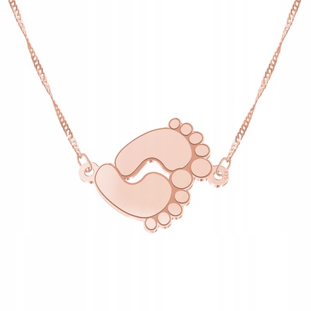 Colier, Larezo, picioarele copilului, aur roz, argint 925, 42x1.6 cm ...