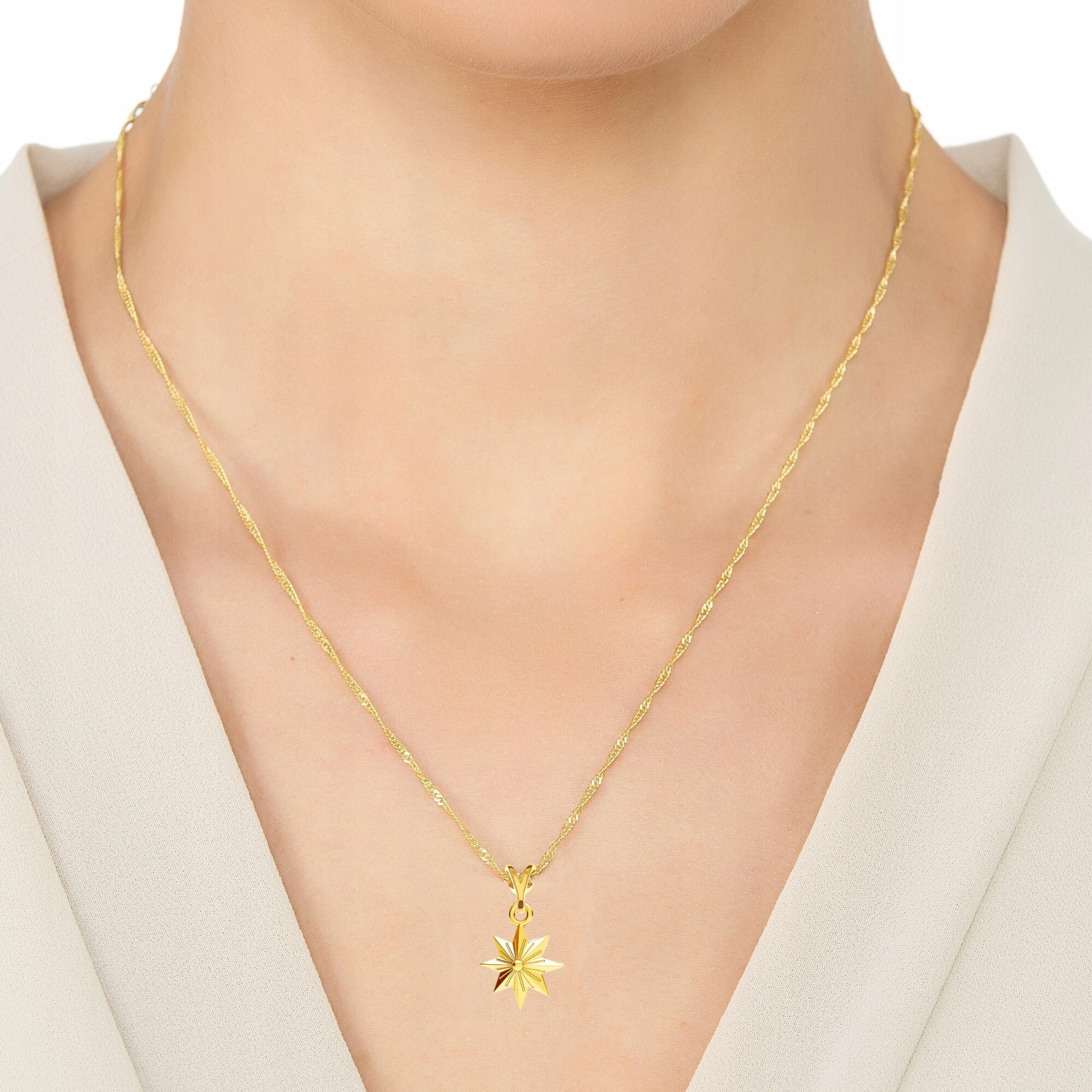 Colier, Larezo, stea, aur, argint 925, 42.0x1.4 cm - eMAG.ro