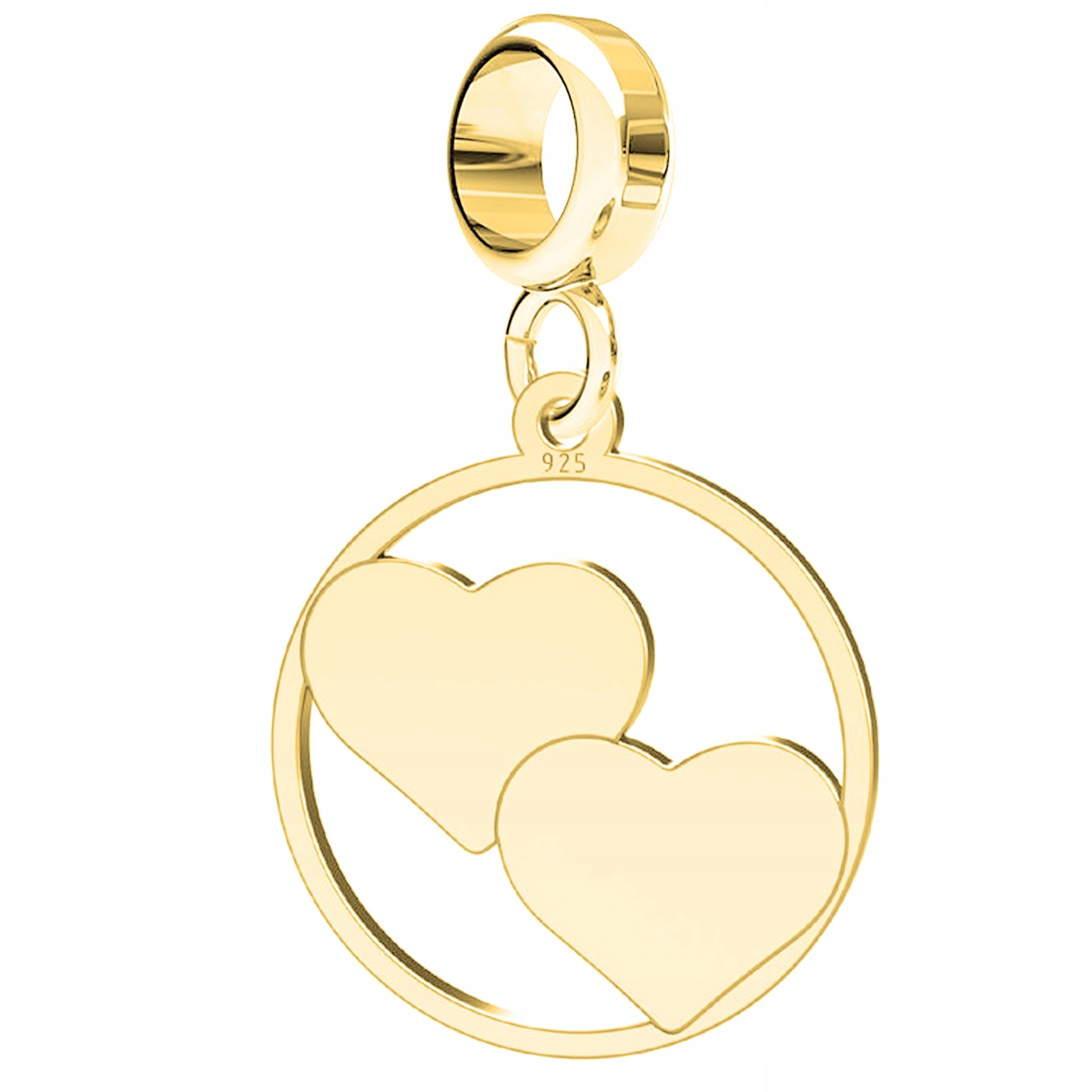 Pandantiv Charms, Larezo, doua inimi intr-un cerc, aur, argint 925, 2 ...