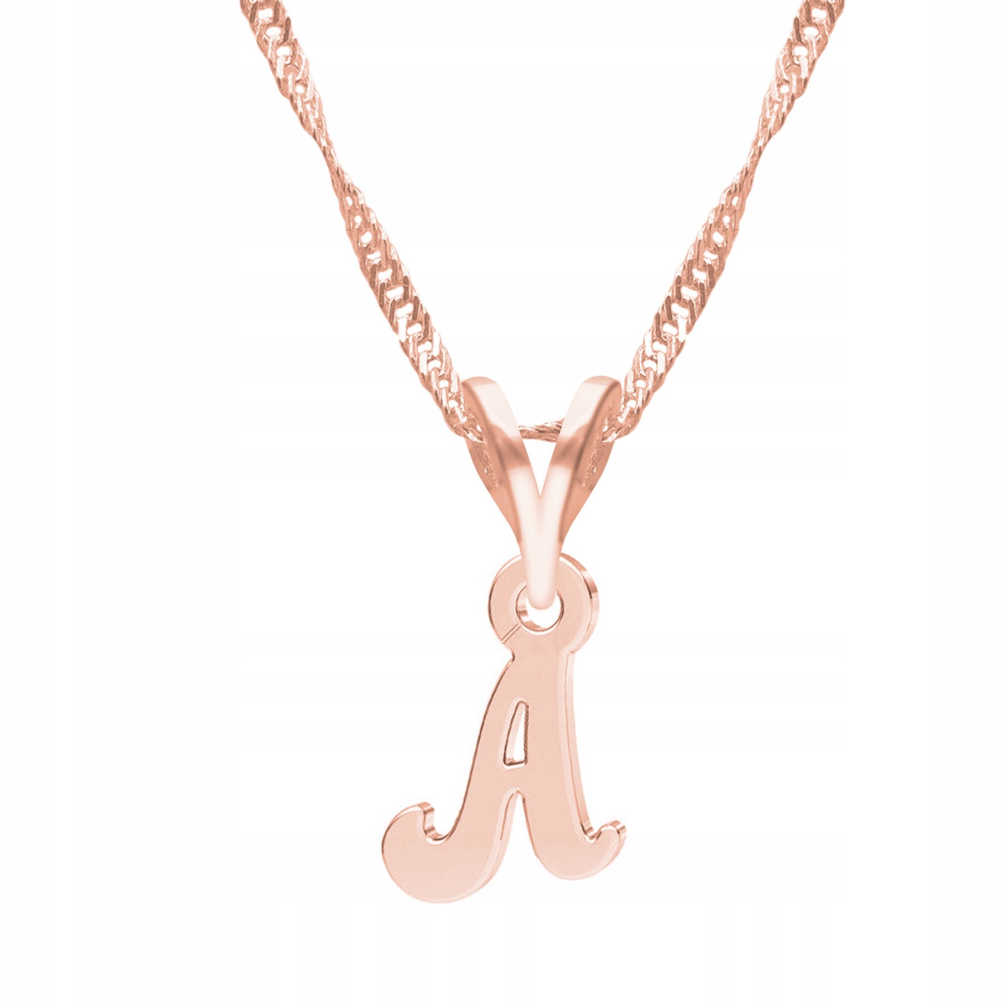 Colier, Larezo, scrisoare A, aur roz, argint 925, 42x1.0 cm - eMAG.ro