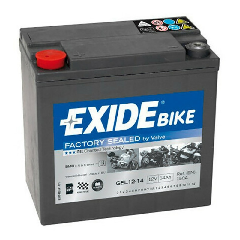 Baterie moto, Exide Batteries, 12V, 14Ah, 150A, 150x90x145mm, Negru ...