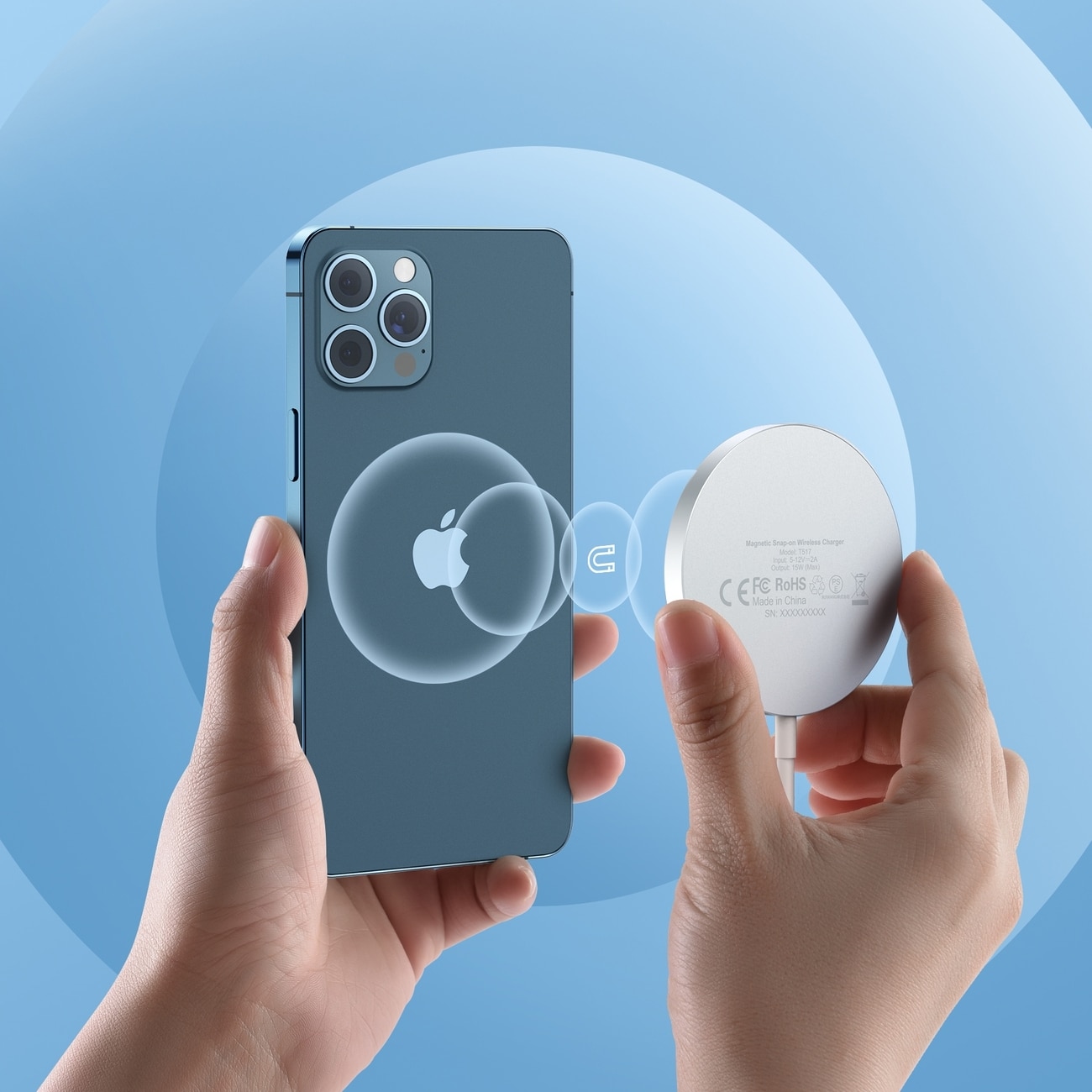 Безжично зарядно устройство, съвместимо с MagSafe, с включен адаптер ...