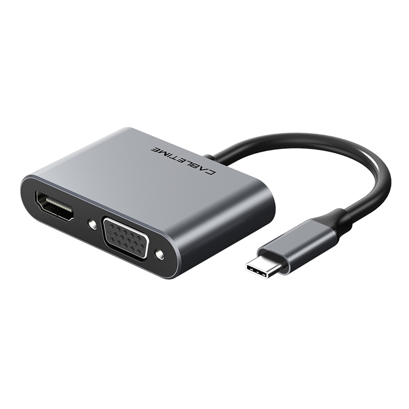 Adaptor, Cabletime, USB-C /HDMI/VGA, 0.15 m, Gri - eMAG.ro