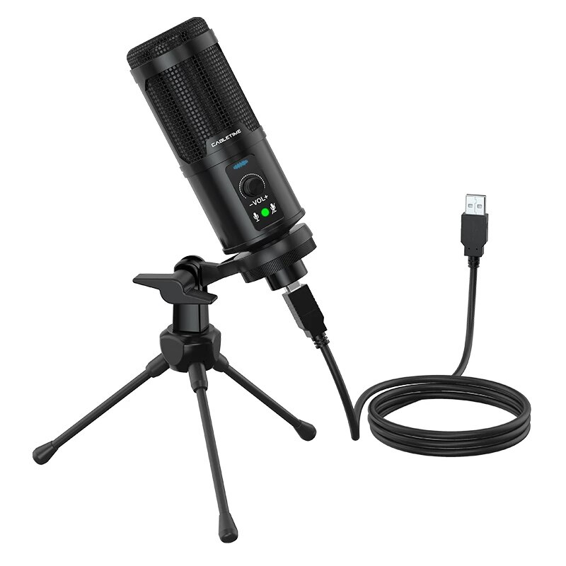 Microfon cu condensator, Cabletime, USB, Negru - eMAG.ro