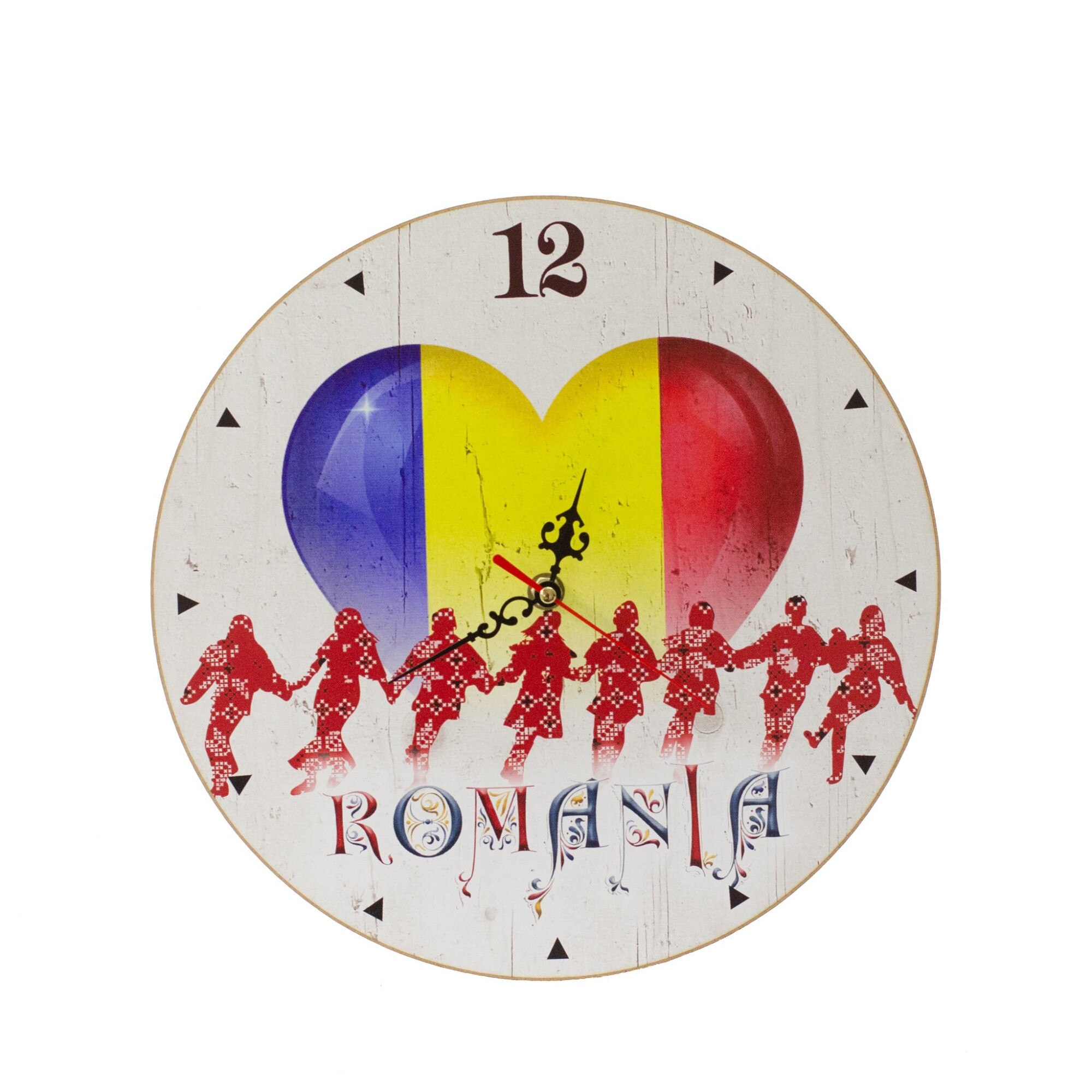 Ceas perete lemn, rotund, 30 cm, Romania - eMAG.ro