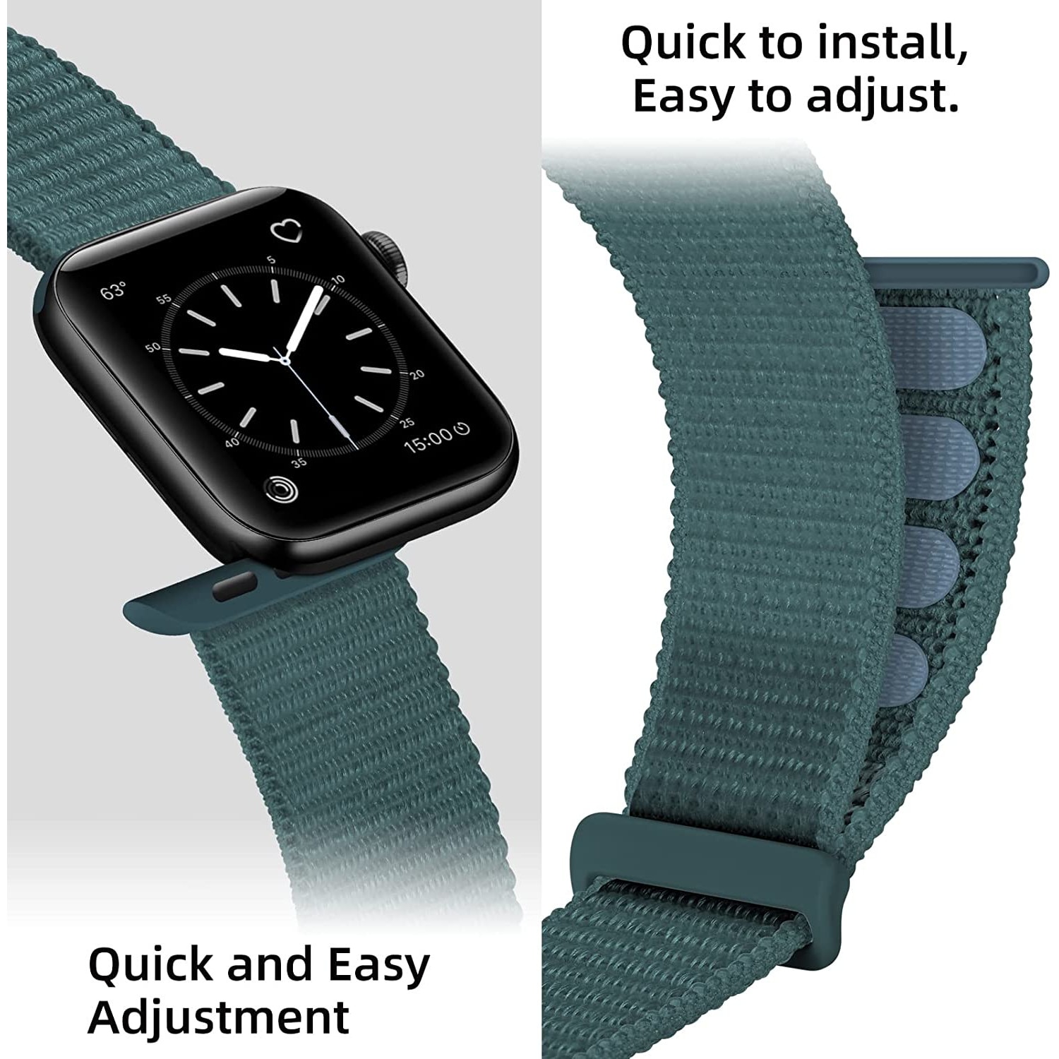 Curea nylon DALBAN®, pentru Apple Watch SE/8/7/6/5/4/3/2/1 Display 38 ...