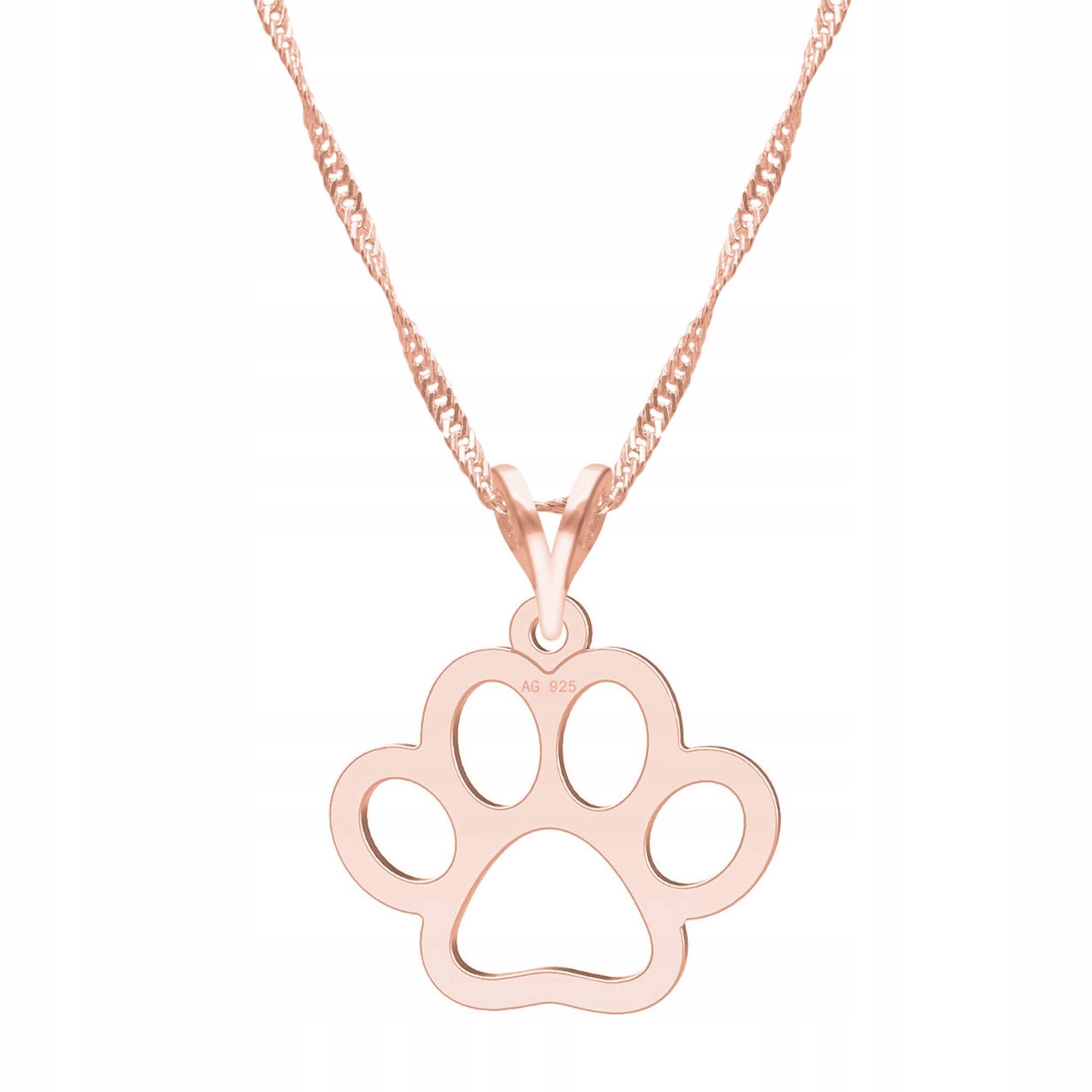 Colier, Larezo, laba de caine, aur roz, argint 925, 42x1.6 cm - eMAG.ro