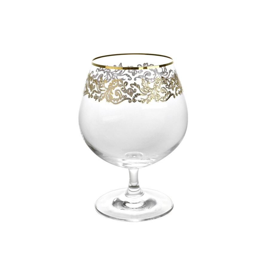 Set 6 pahare coniac Golden Queen, Krosno, Sticla, 300 ml, 14 cm ...