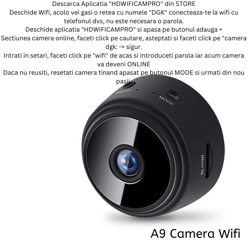 Mini Camera Spion WiFi HD 1080P, Camera ascunsa Wireless, Vedere ...