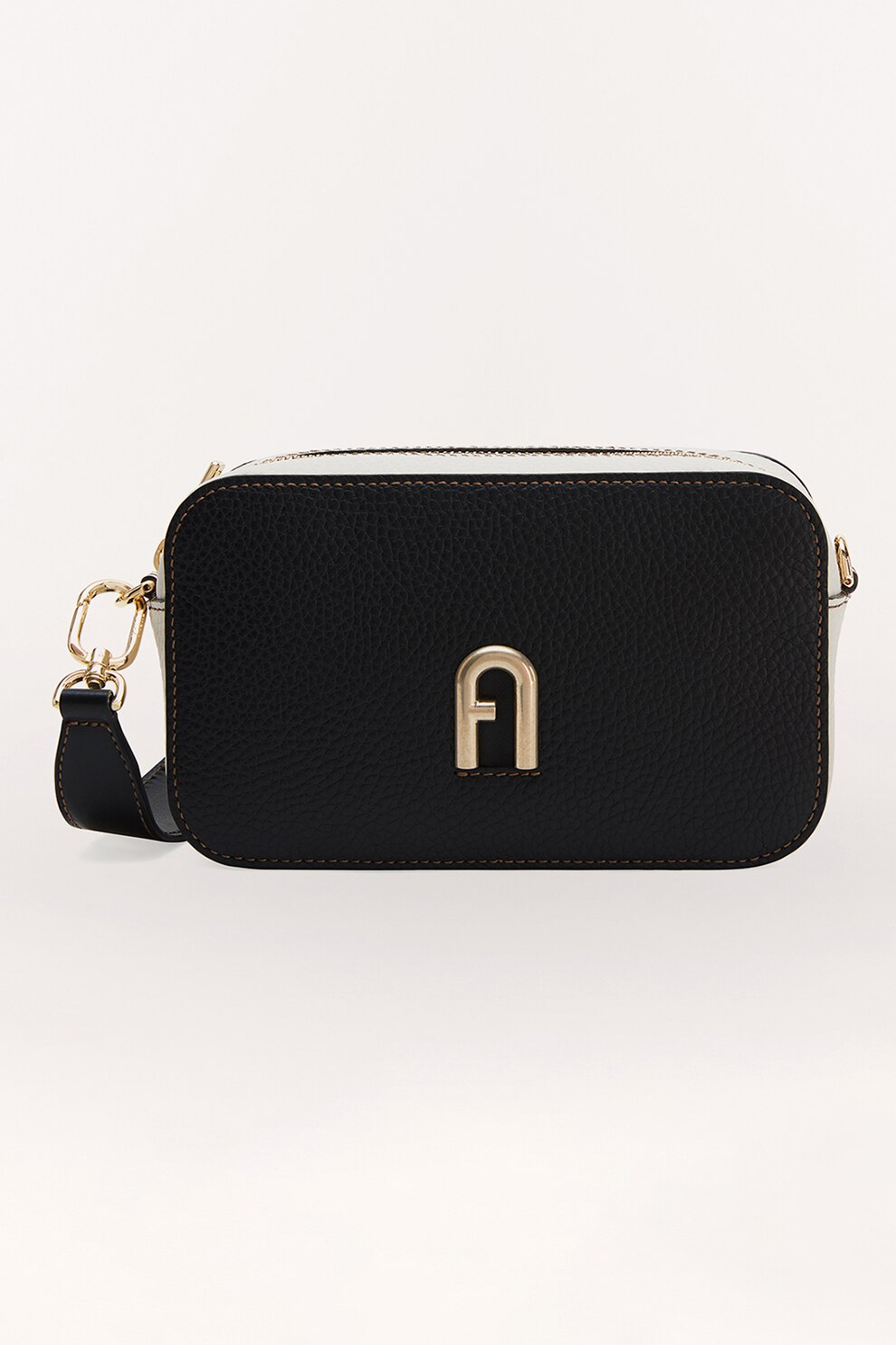 Furla, Geanta crossbody mica din piele cu aspect contrastant Primula ...