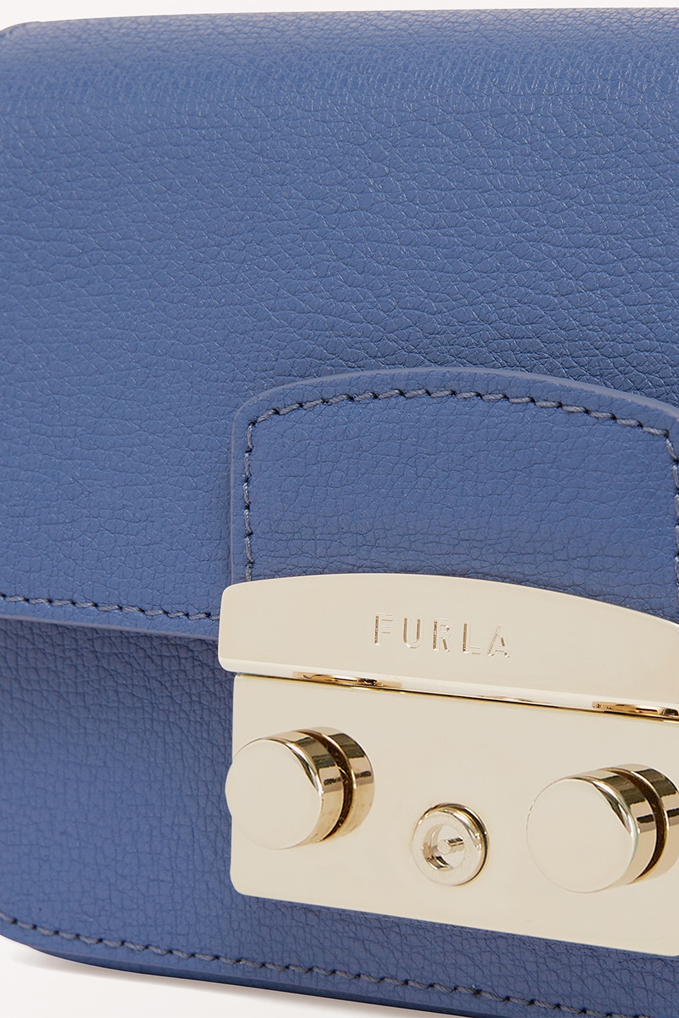 Furla, Geanta crossbody din piele cu bareta din material textil ...