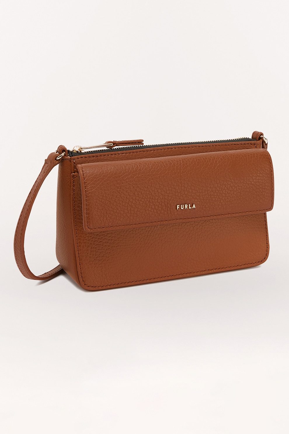 Furla, Geanta crossbody mica din piele Skye, Caramel - eMAG.ro