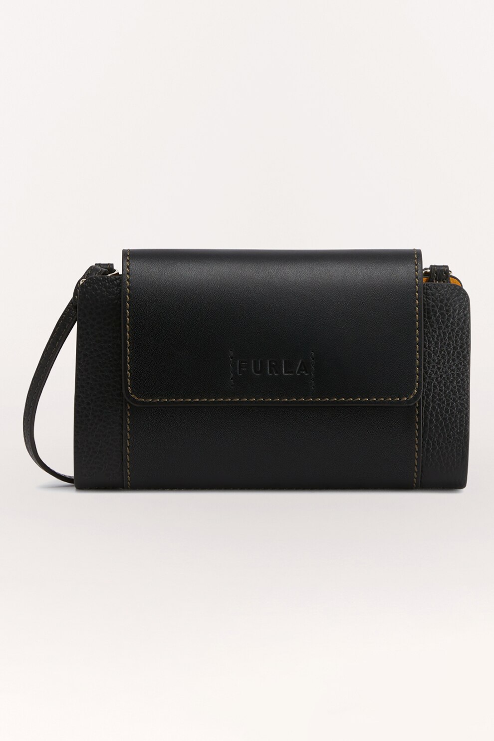 Furla, Geanta crossbody mica de piele Miastella, Negru - eMAG.ro