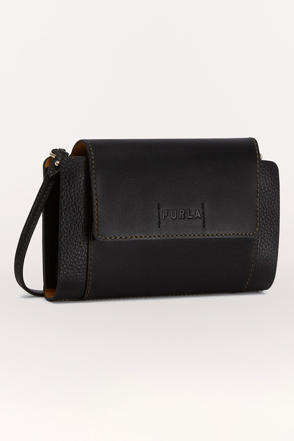 Furla, Geanta crossbody mica de piele Miastella, Negru - eMAG.ro
