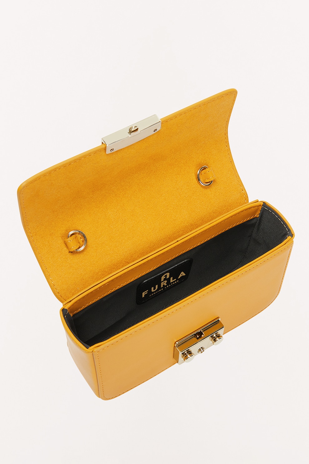 Furla, Geanta crossbody mica din piele Metropolis, Galben sofran - eMAG.ro