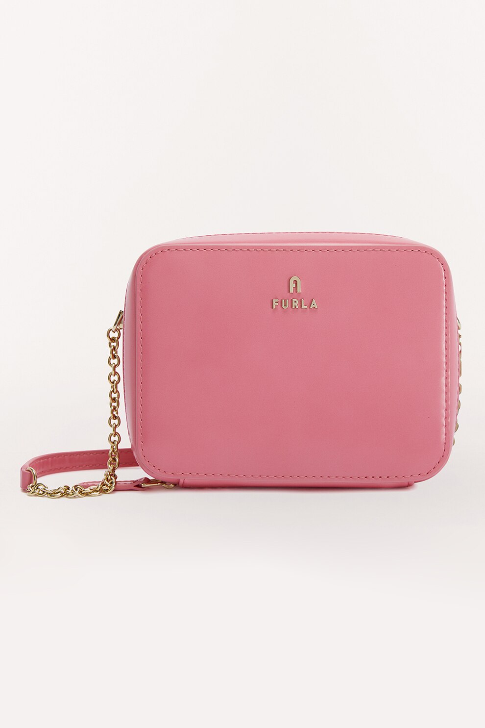Furla, Geanta crossbody mica de piele cu logo, Roz - eMAG.ro